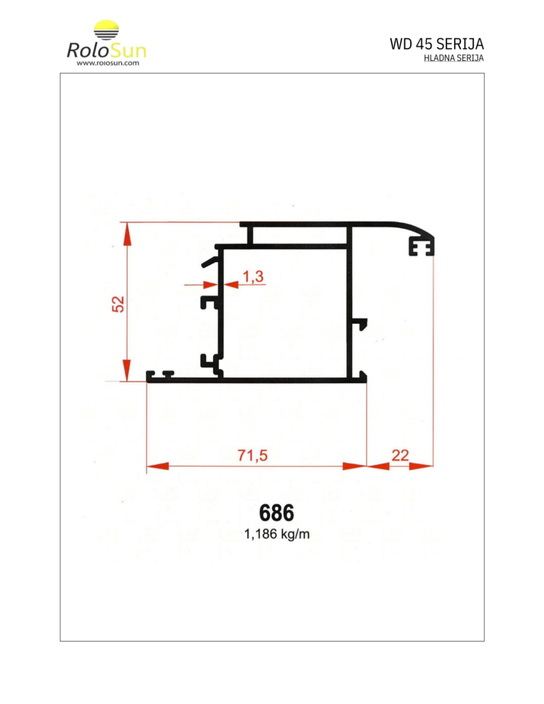 Aluminijumski profili - Dimenzije, težina i nazivi profila - ROLOSUN